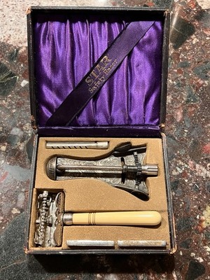 Antique KAMPFE BROS Star Safety Razor Shaving Set w/ Accessories ...
