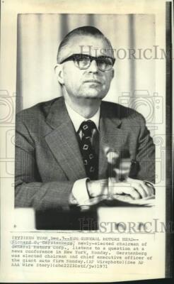 1971 Press Photo General Motors Chairman Richard Gerstenberg at news ...