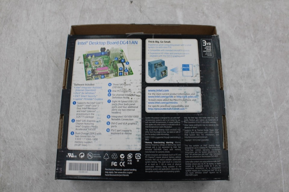 Intel DG41AN Desktop Motherboard LGA775 DDR3 Mini ITX with IO Shield New | eBay