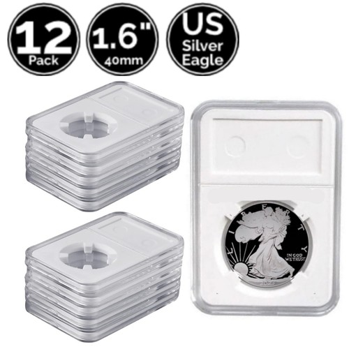 12 Pack 40mm Slab Coin Holder For US Silver Eagle w/ Flexible Variation ...
