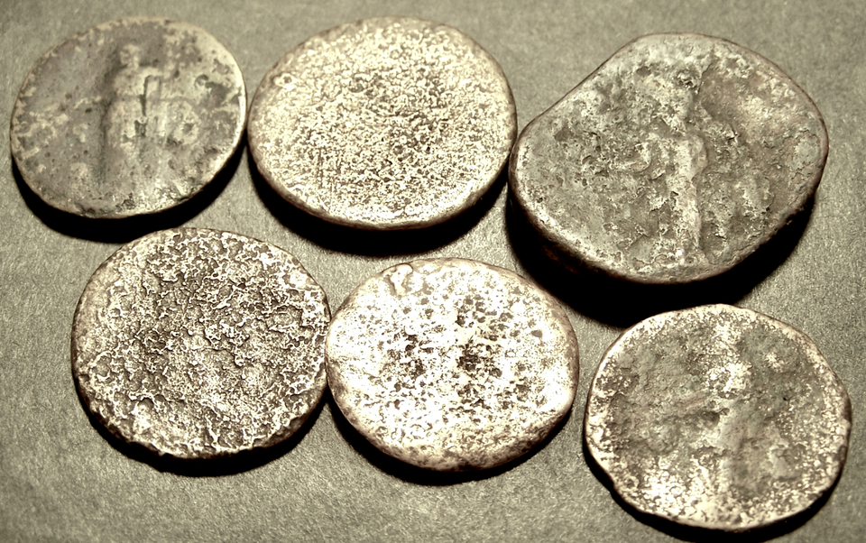 6 Imperial Roman Coins Lot, Emperors, 1st/2nd Cent. AD, 23-30mm ...