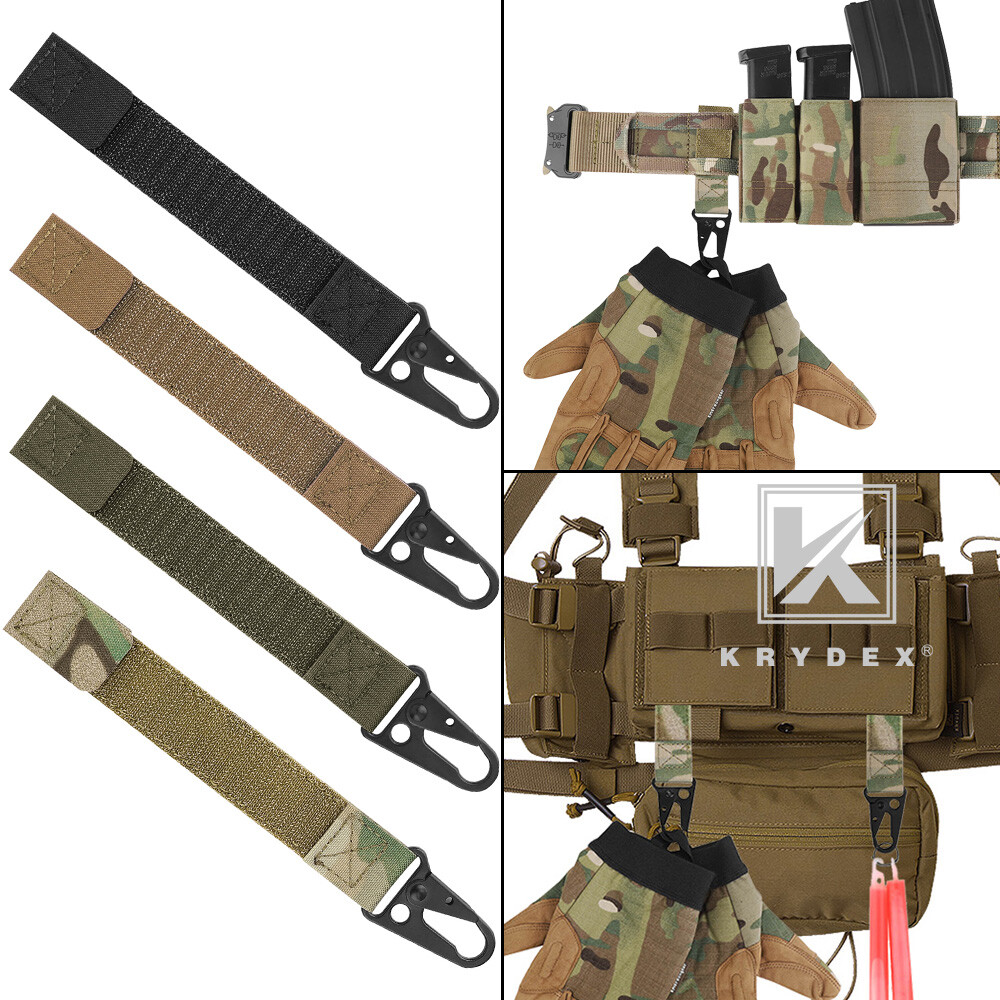 KRYDEX Tactical Hook Strap Clip Keychain Carabiner for MOLLE Belt ...