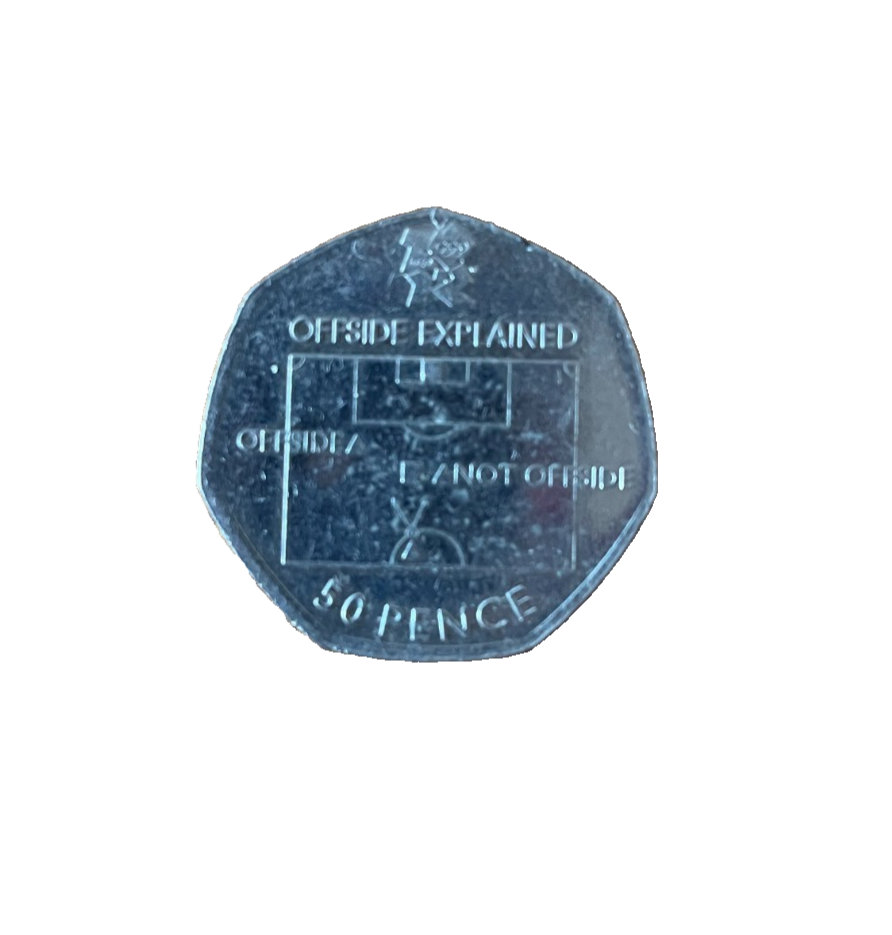 Olympic Football offside rule 50p coin ( Circulated) | eBay UK