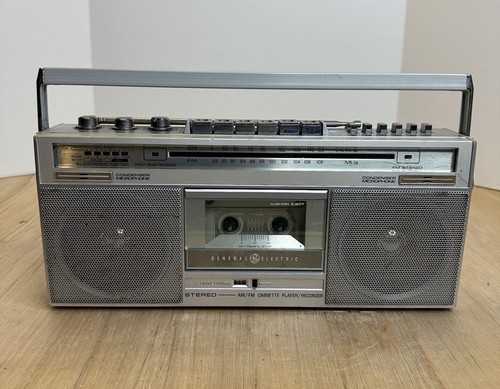 VTG 80s GE GENERAL ELECTRIC CASSETTE STEREO RADIO 3-5285A BOOMBOX | eBay