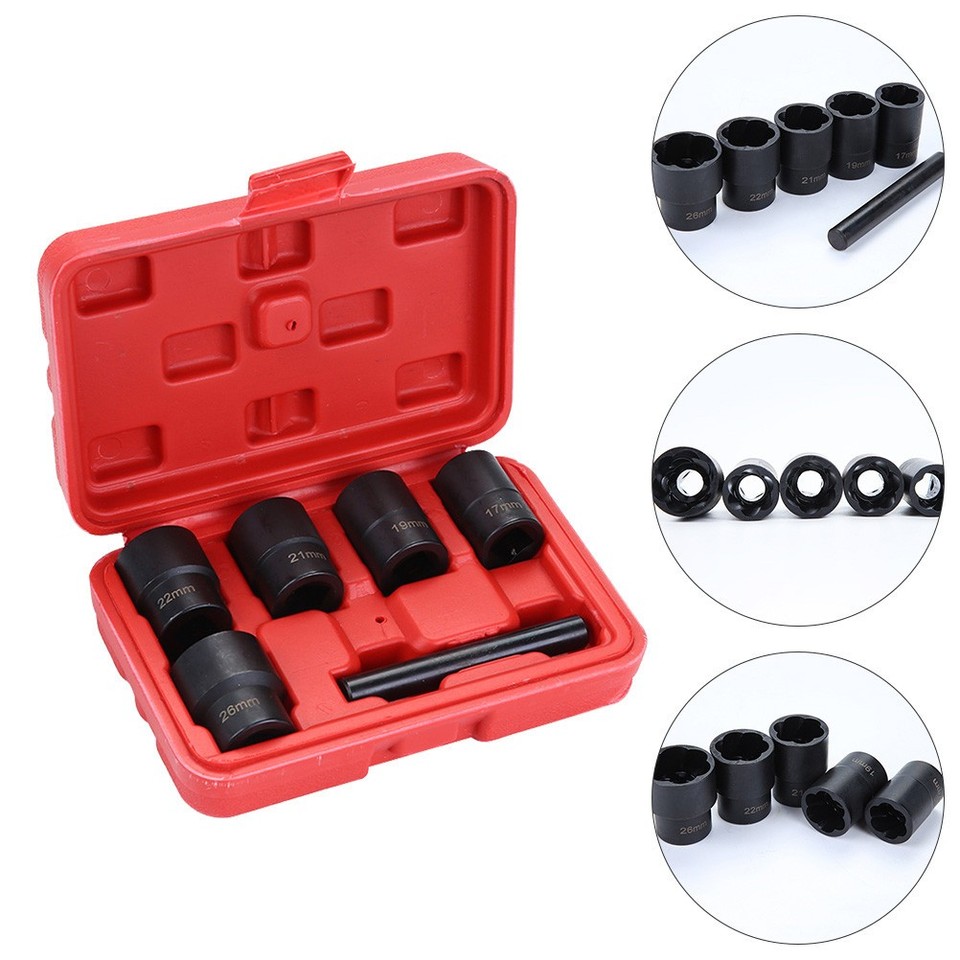 6 Pcs Car Repair Tools Nut Remover Set Broken Screw Extractor Mechanic ...