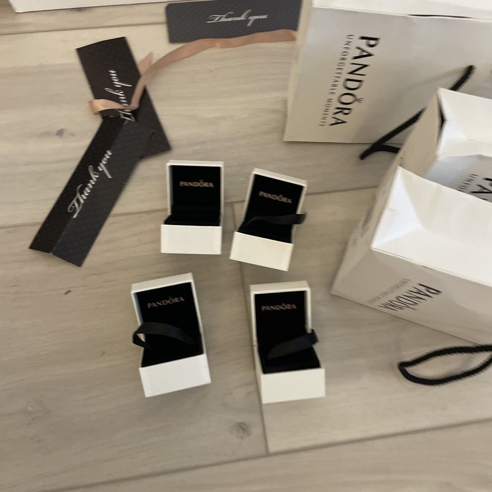 4 PANDORA GIFT SET. EMPTY BOXES NECKLACE,BRACELET RING CHARMS | eBay