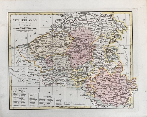 The Netherlands Including Liege (1809) Original Map - Hand Colored ...