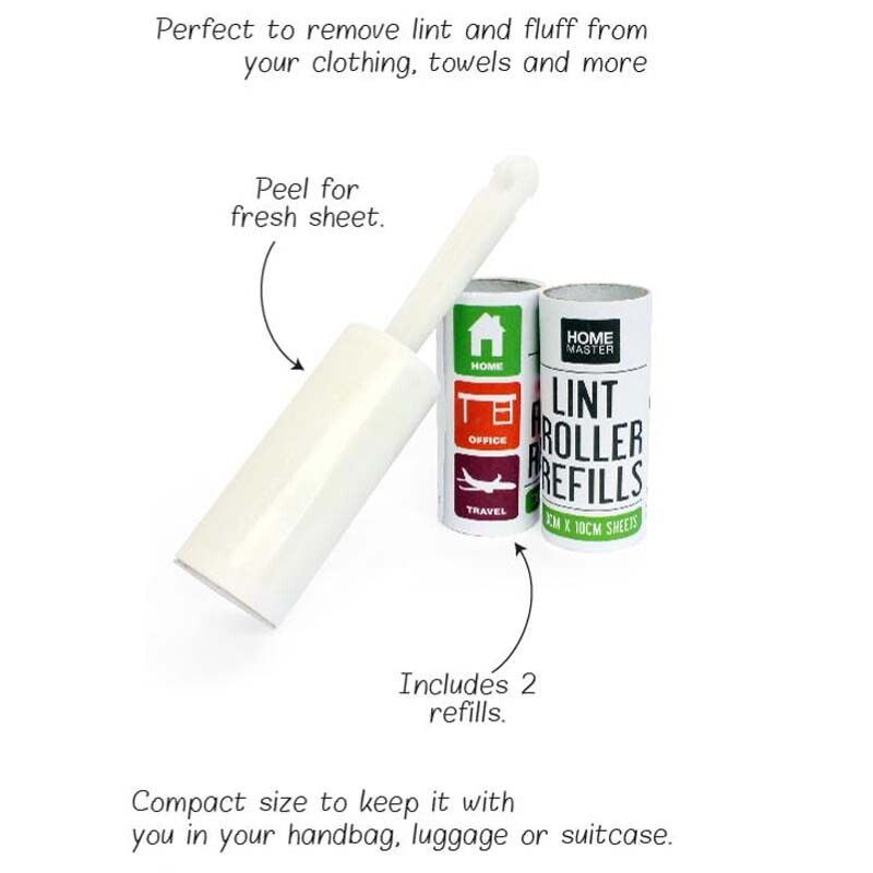 3PCE Easy Peel HOME MASTER 39 Sheets Lint Roller Sheet Removal Remove ...