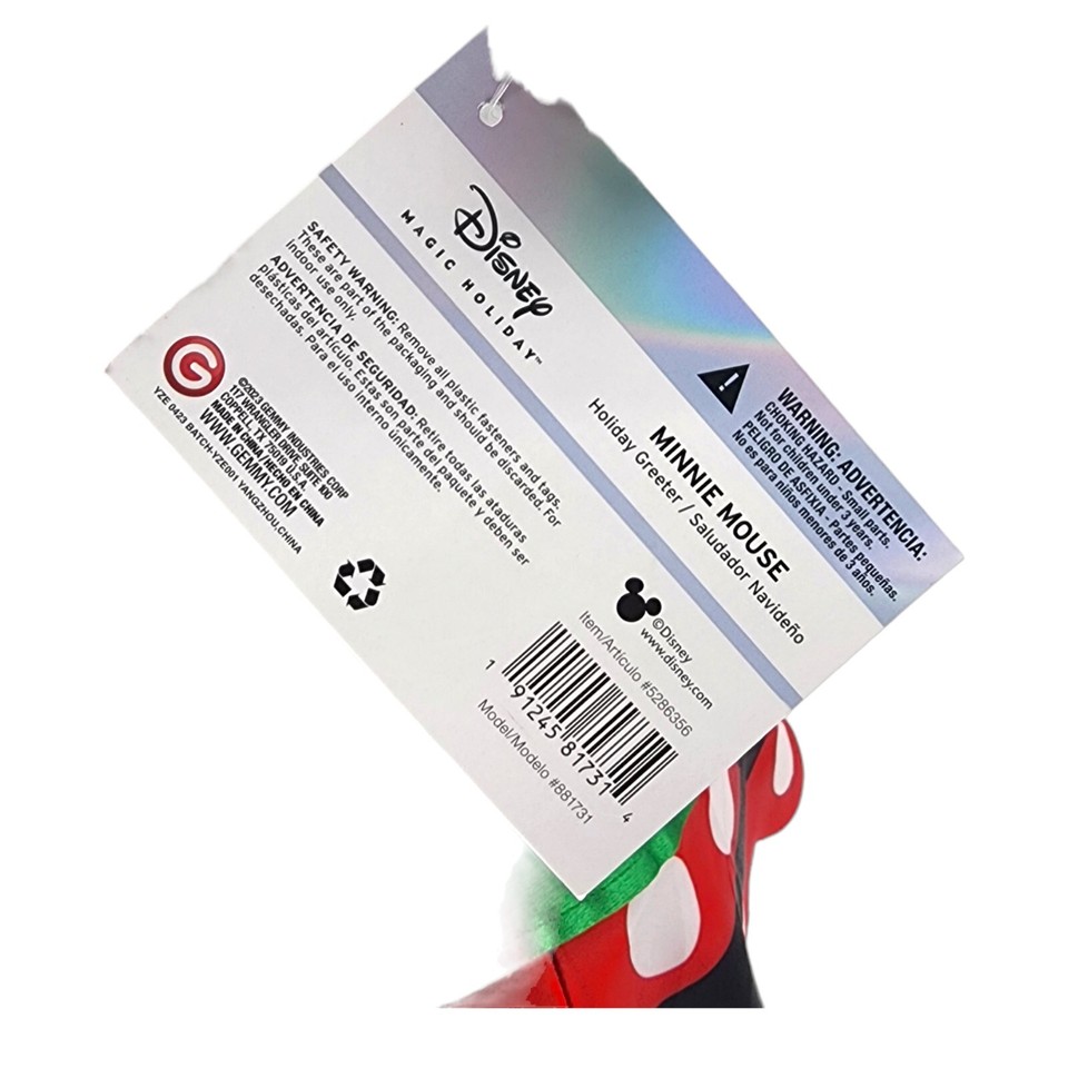 Disney Mini Mouse Christmas Greeter Snowman Door Porch Holiday Sherpa ...