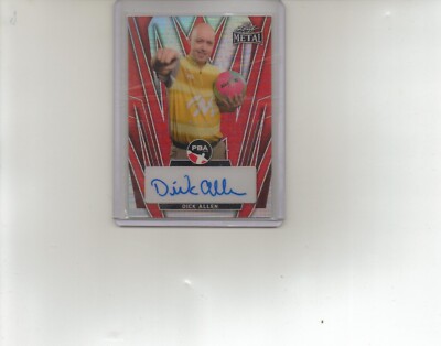 Dick Allen Autographed Prism Red 2024 Leaf Metal PBA Bowling Card #12/ ...