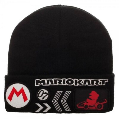 Black Mario Kart Warm Winter Beanie Hat Cap Cuff | eBay