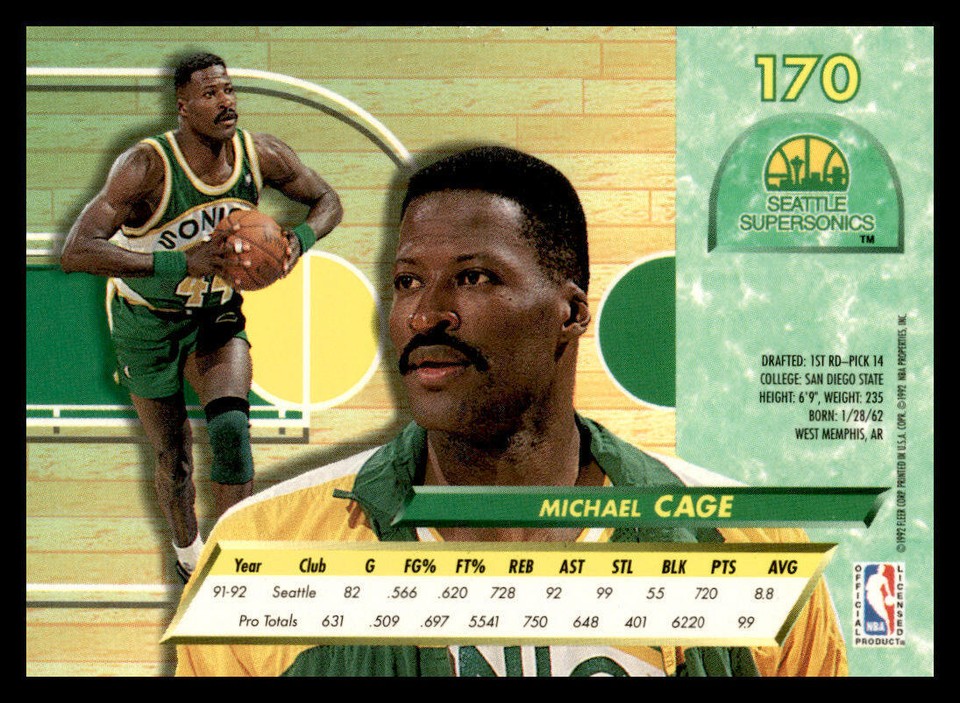 1992-93 Ultra Michael Cage #170 Seattle SuperSonics | eBay