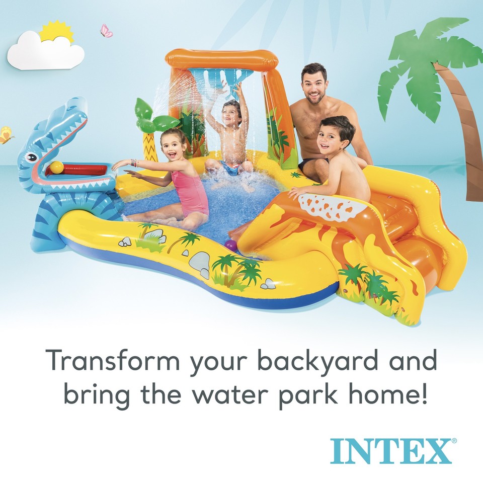 Intex Dinosaur Play Center Inflatable Kids Set & Swimming Pool (Open ...