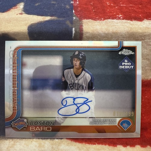 2025 Topps Pro Debut - Chrome Refractor Auto 10/199 BOSTON BARO #PDC-98 ...