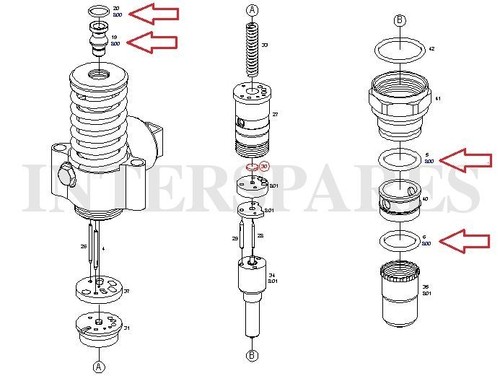 Diesel injector seals kit 2.0TDI AZV BKD BLB BNA BRE BRF BVF Audi Skoda ...