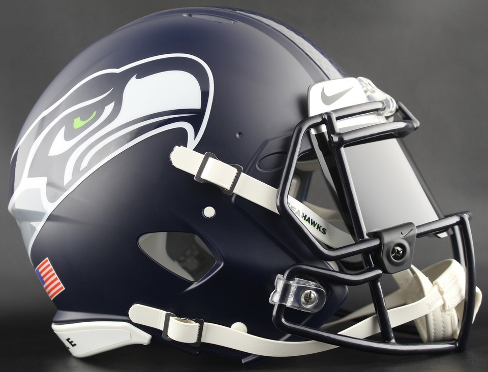 ***CUSTOM*** SEATTLE SEAHAWKS Full Size NFL Riddell SPEED Football ...