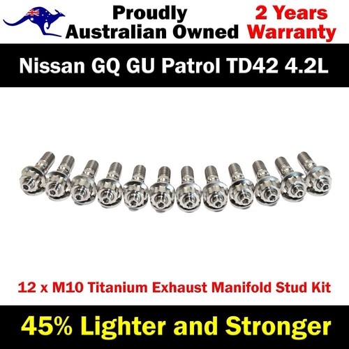 Titanium Exhaust Manifold Stud Kit For Nissan GQ GU Patrol TD42 4.2L ...