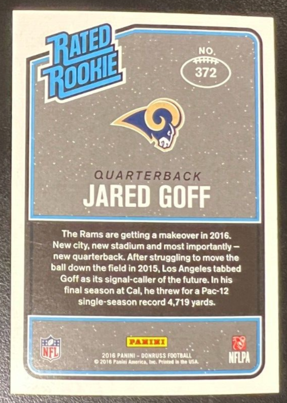 2016 Panini Donruss Jared Goff 372 Rookie Card RC! | eBay