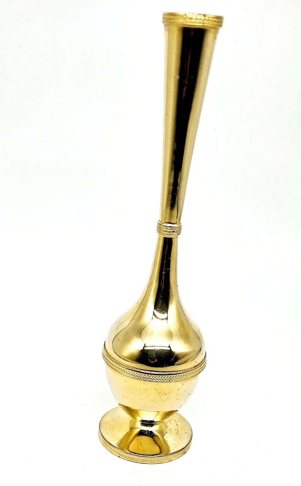 Vintage 24KT Gold Plated Eberle Silver Plated 8 3/4 x 2 3/8 Flower Vase ...