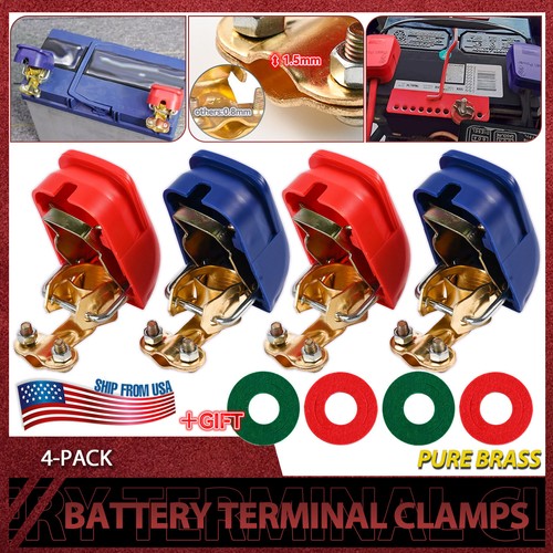 4Pc Car Quick Release Battery Disconnect Terminals Clamps Connectors ...