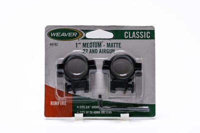 49192 Weaver 1" Classic Medium Matte .22 rimfire and air rifle scope ...