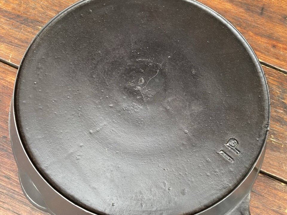 Raised Number #12 Cast Iron Skillet with Raised Initial Makers Marks | eBay