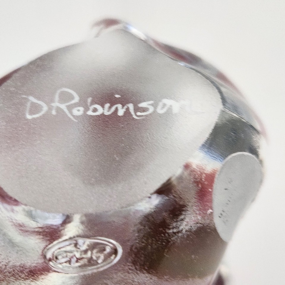 Fenton April Birthday Bear Diamond Heart Paperweight 1987 Signed D ...