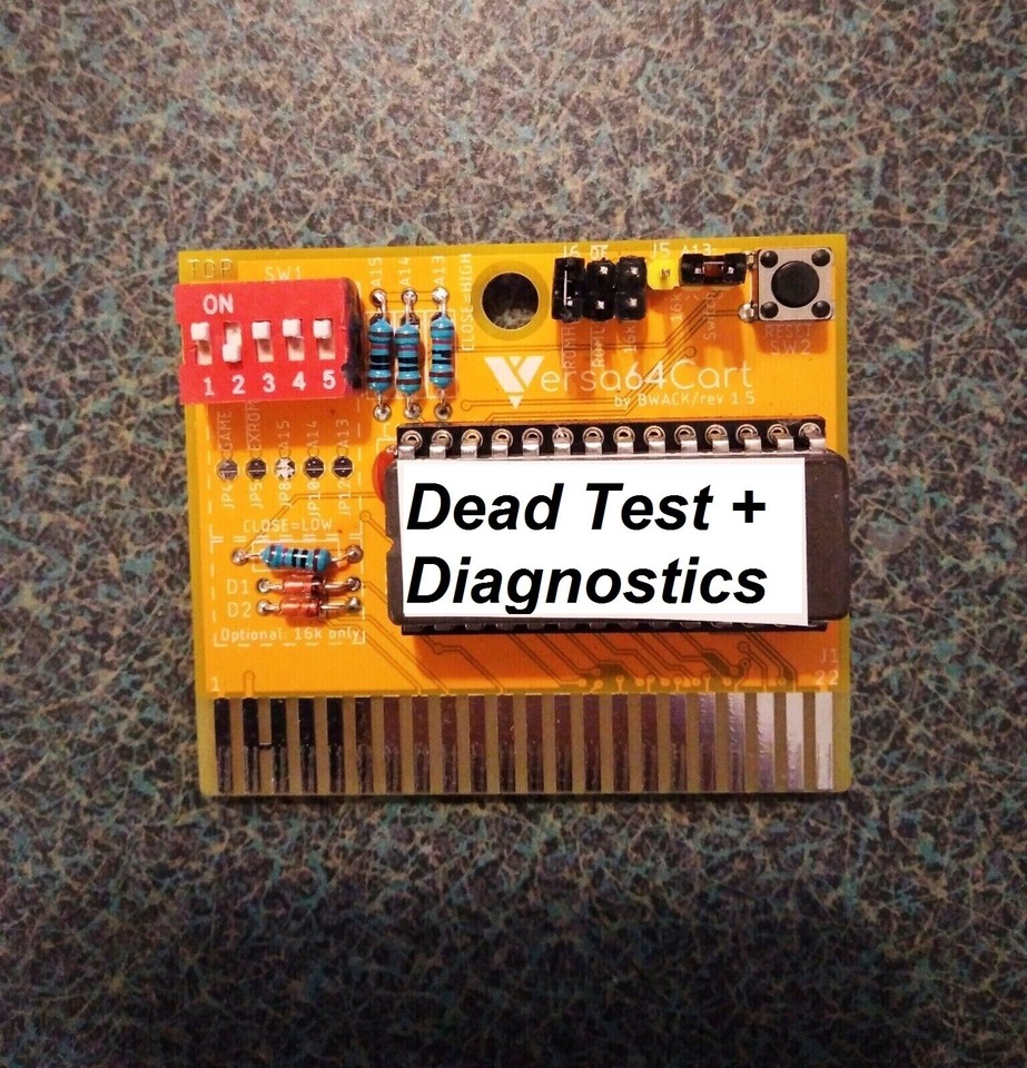 Commodore 64 C64 Cartridge 2-in-1 Dead Test / Diagnostic Cart ORANGE ...