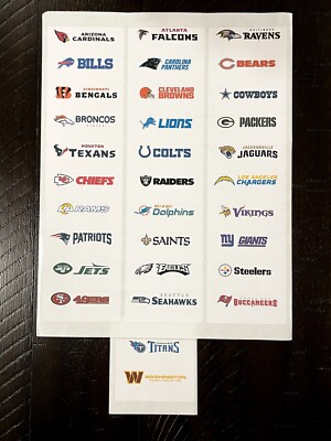 32 Custom NFL Logo & Team Labels For Sport Card Dividers | eBay