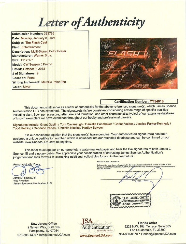 The Flash Cast Signed Autograph 11X17 Poster Gustin Cavanaugh 9 Sigs ...