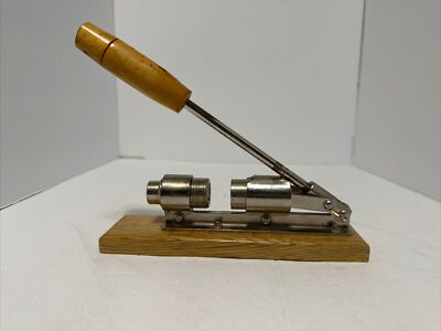 Vintage REEDS ROCKET Pecan Nut Cracker Metal w/Oak Wood Base ~ Heavy ...