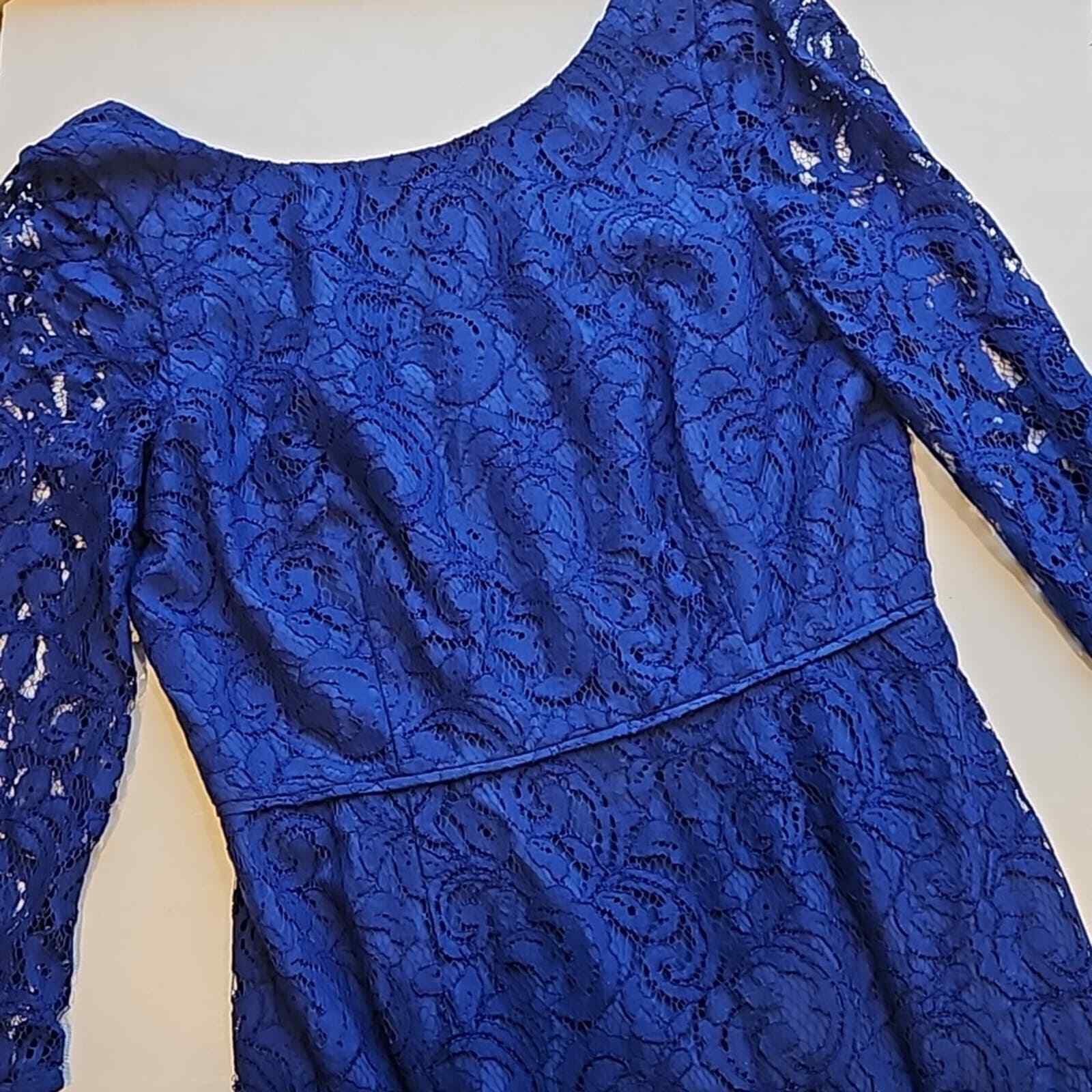 J. Crew Royal Blue Lace Semi Formal Shift Cocktail Dr… - Gem