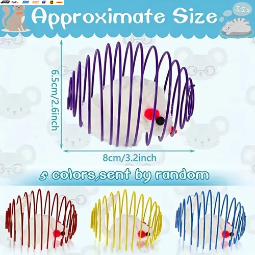 3Pcs Random Color Cat Spring Balls Stretchable Cat Springs Toys ...