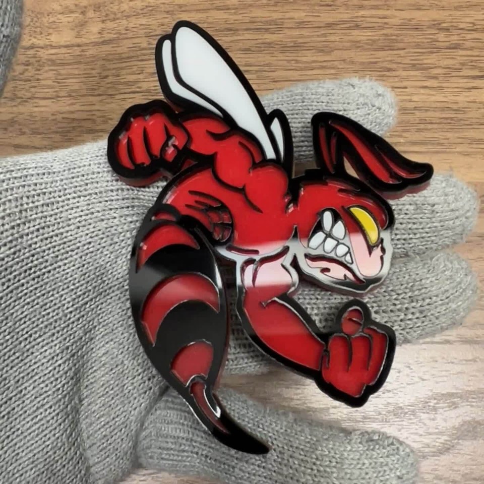 Hornet Badges Emblem BEE SWOLE RED, (2) BADGES, Fender Angry Agressive ...