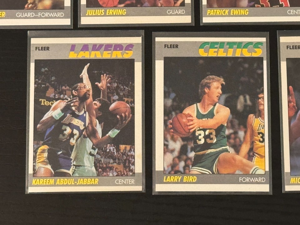 1987 Fleer basketball 132-card set + (11) stickers, Michael Jordan, NM+ ...