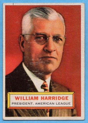 1956 Topps #1 William Harridge EX WRINKLE President American League HOF ...