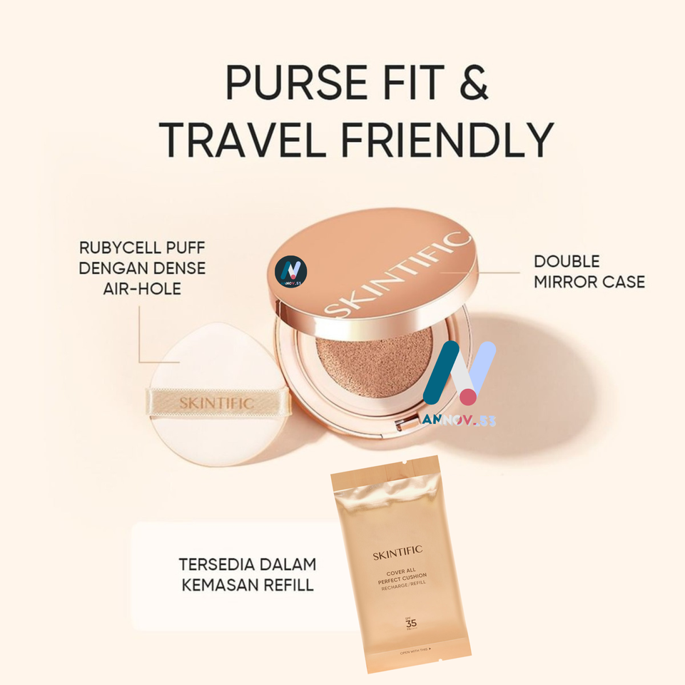 SET 2: SKINTIFIC Full Coverage Perfect Cushion 02 IVORY+ Refill SPF35 ...