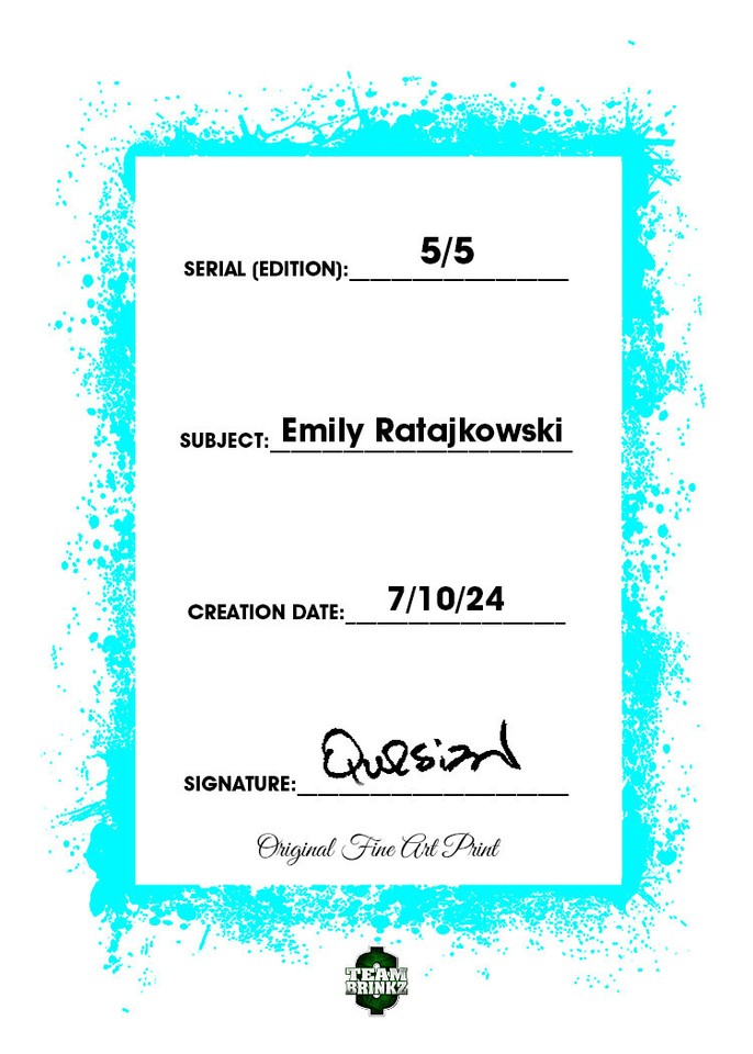 Emily Ratajkowski Model Celebrity 5/5 Fine Art ACEO Print Card By:Q ...