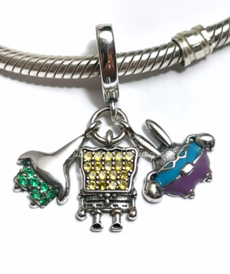 Colorful Cartoon SPONGEBOB Theme Sterling Silver Charm | eBay