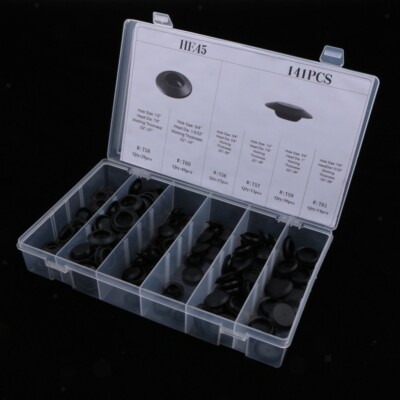141 Pieces Flush Mount Black Plastic Hole Plug Assortment Auto Body ...