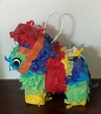 SPRITZ Mini Donkey empty colorful Pinata about 6" x 6" x3" | eBay