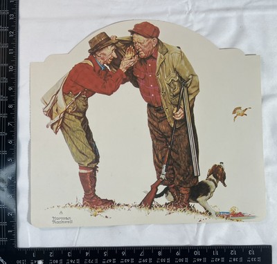 Vintage Two-sided die cut Smoking Duck hunters Norman Rockwell Decor ...