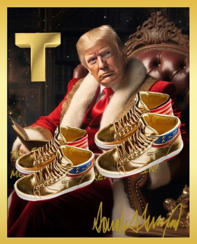 MAGA Donald Trump Never Surrender Poster High Top Gold Sneakers Shoes ...