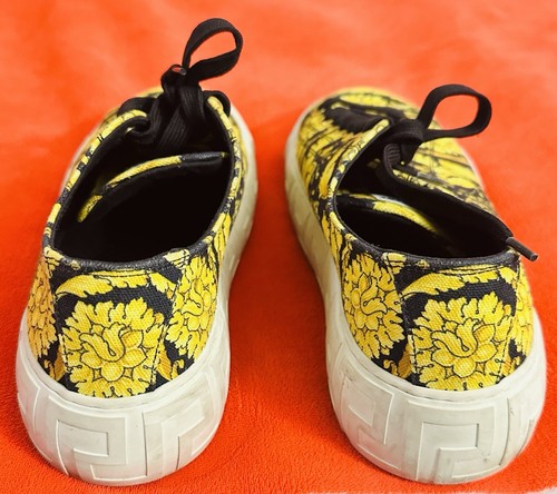 VERSACE Yellow & Black Barocco Sneakers Women 8.5 38.5 | eBay