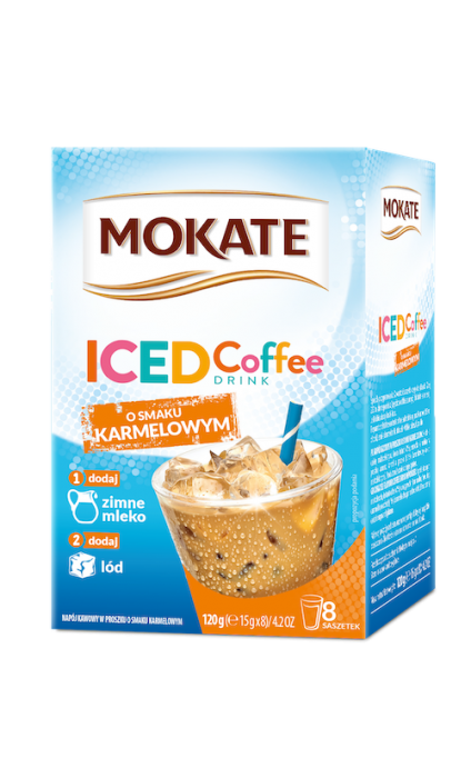 MOKATE ICED COFFEE DRINK - 120G 8x15G - CARAMEL WHITE CHOCOLATE COLD ...