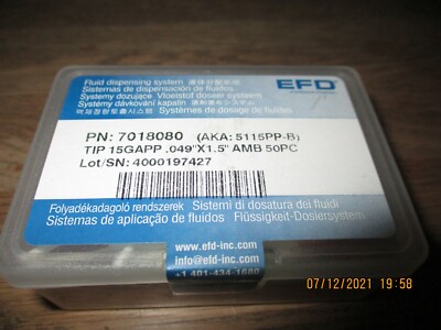 50x EFD Tip 15GAAPP Fluid Dispending .049"X1,5" AMB NEU | eBay.de