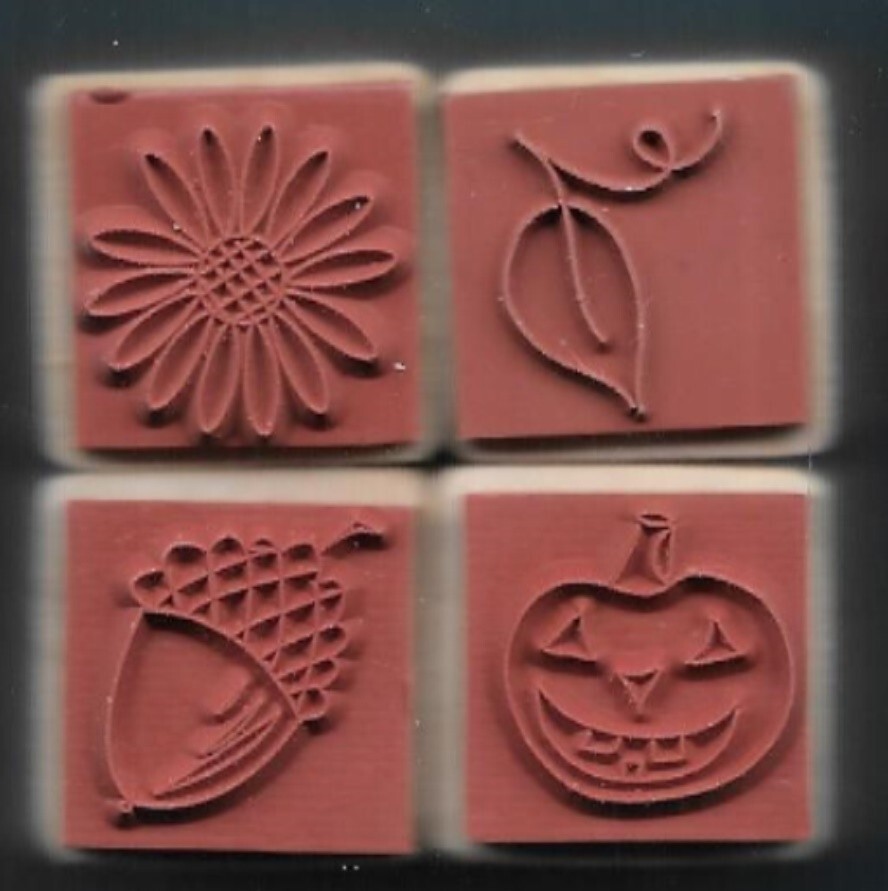 SUNFLOWER LEAF ACORN PUMPKIN CARVED NEW MINI LOT FALL Halloween RUBBER ...