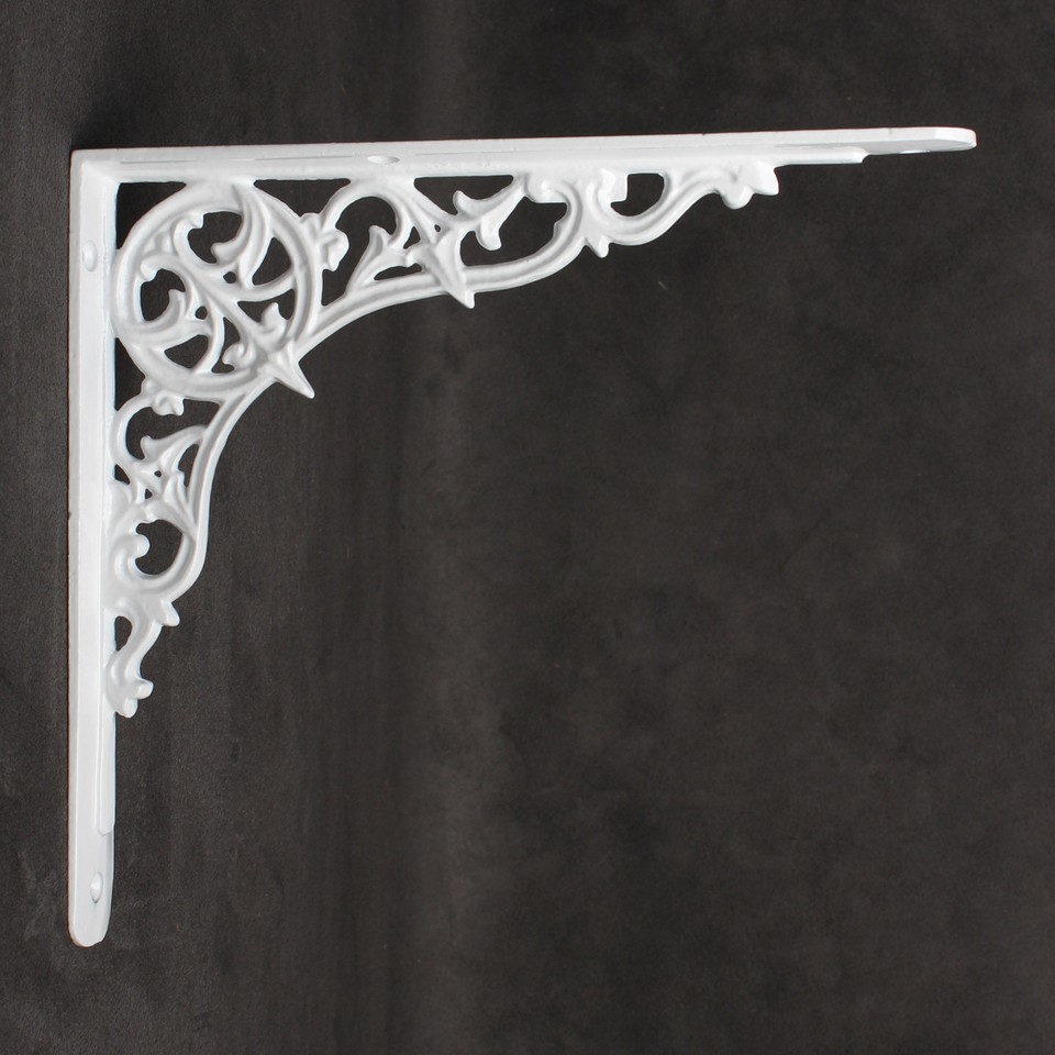 10x9" ANTIQUE CAST IRON VICTORIAN SHELF CISTERN BRACKET BLACK WHITE ...