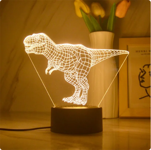 New 3D Lamp Dinosaur Night Light Kids LED Dino Lamp Lovely USB Acrylic ...