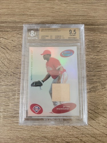 GEM MINT BGS 9.5 - 2003 Bowman's Best Ryan Howard #BB-RJH Bat Rookie ...